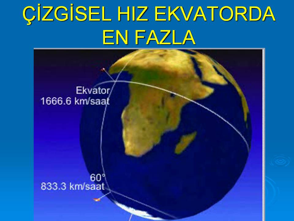 Çizgisel Hız Ekvatorda En Fazla